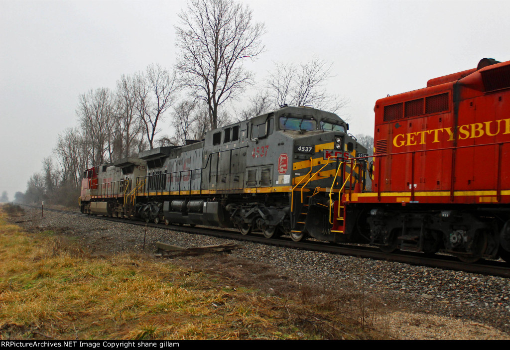 KCS 4537 trails 2nd on a freight.
